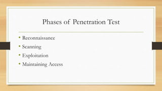Phases of penetration testing | PPTX