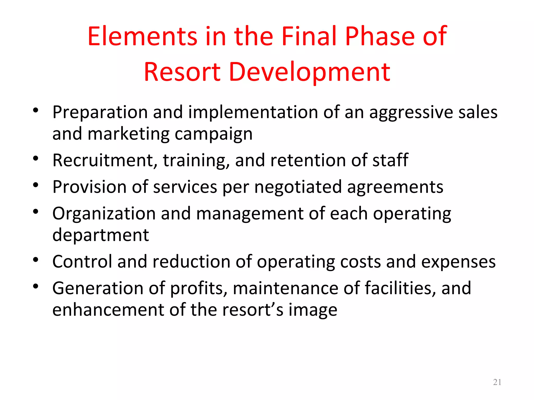 Phases of resort development process | PPT