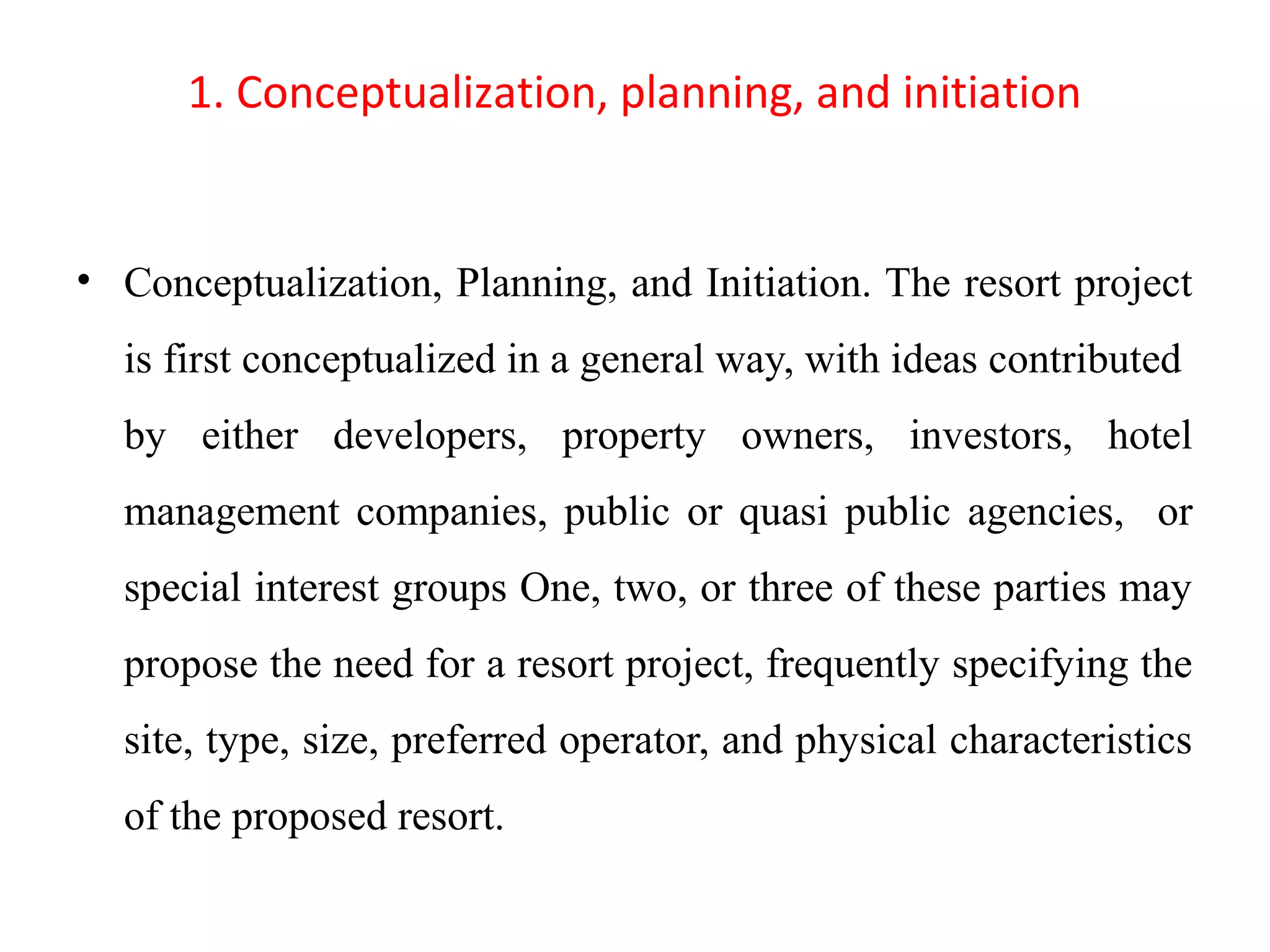 Phases of resort development process | PPT