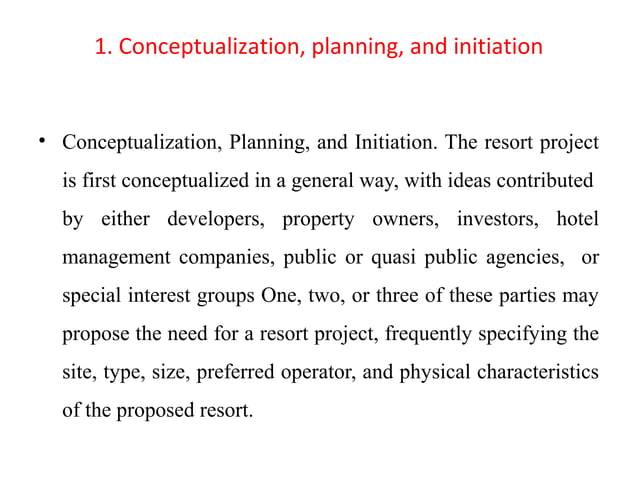 Phases of resort development process | PPT