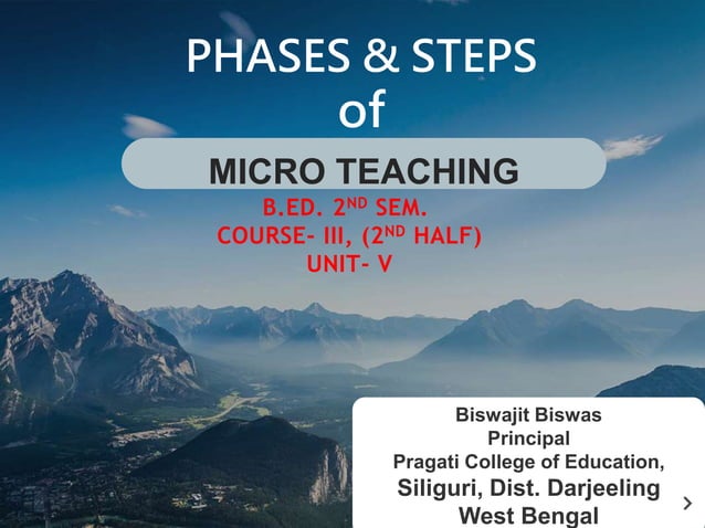 Phases & Steps of Micro Teaching.pptx | Education