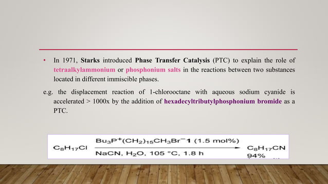 Phase transfer catalysis | PPTX | Chemistry | Science