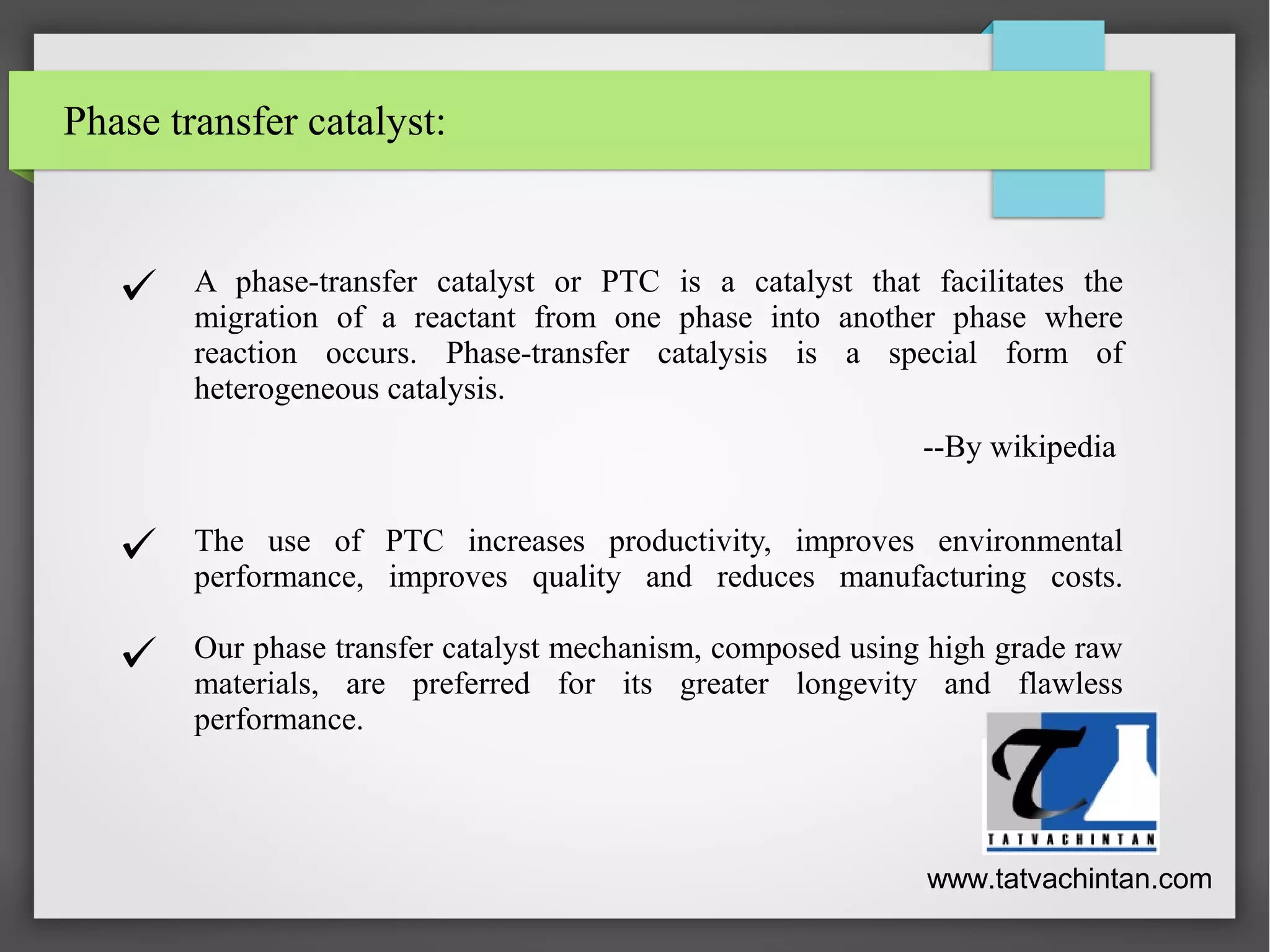 Phase transfer catalyst suppliers | PPT