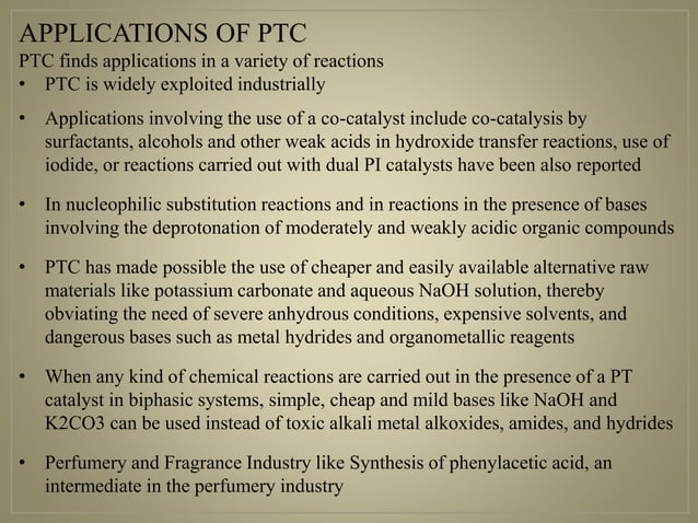 Phase transfer catalyst | PPTX | Chemistry | Science
