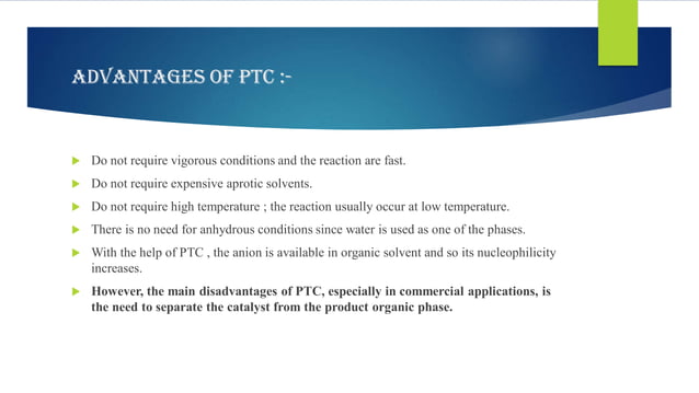 PHASE TRANSFER CATALYSIS - PTC | PDF