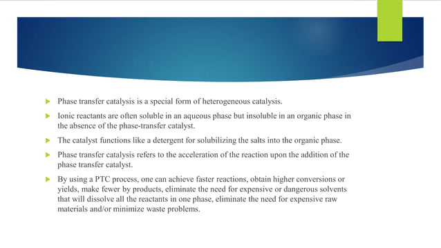 PHASE TRANSFER CATALYSIS - PTC | PDF
