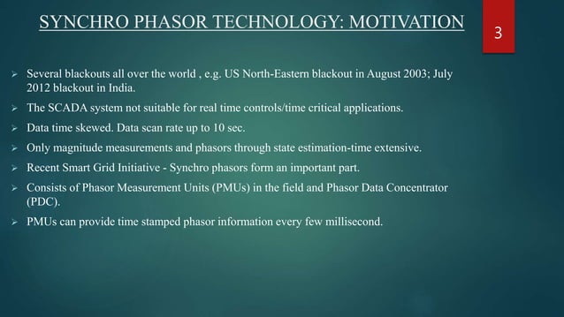 Phasor measurement unit and it's application ppt | PPTX