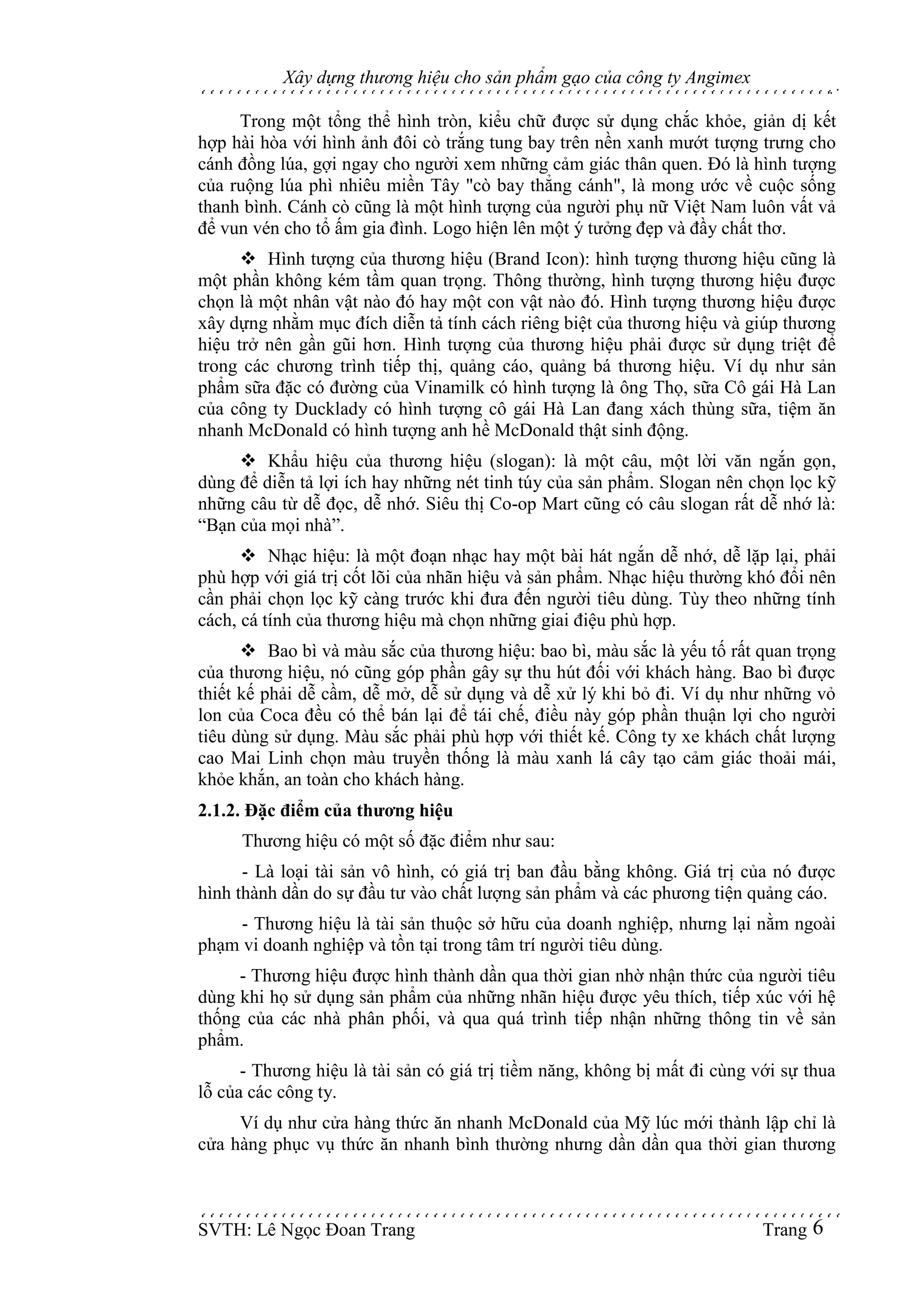 Xây dựng thương hiệu cho sản phẩm gạo của công ty Angimex | DOC