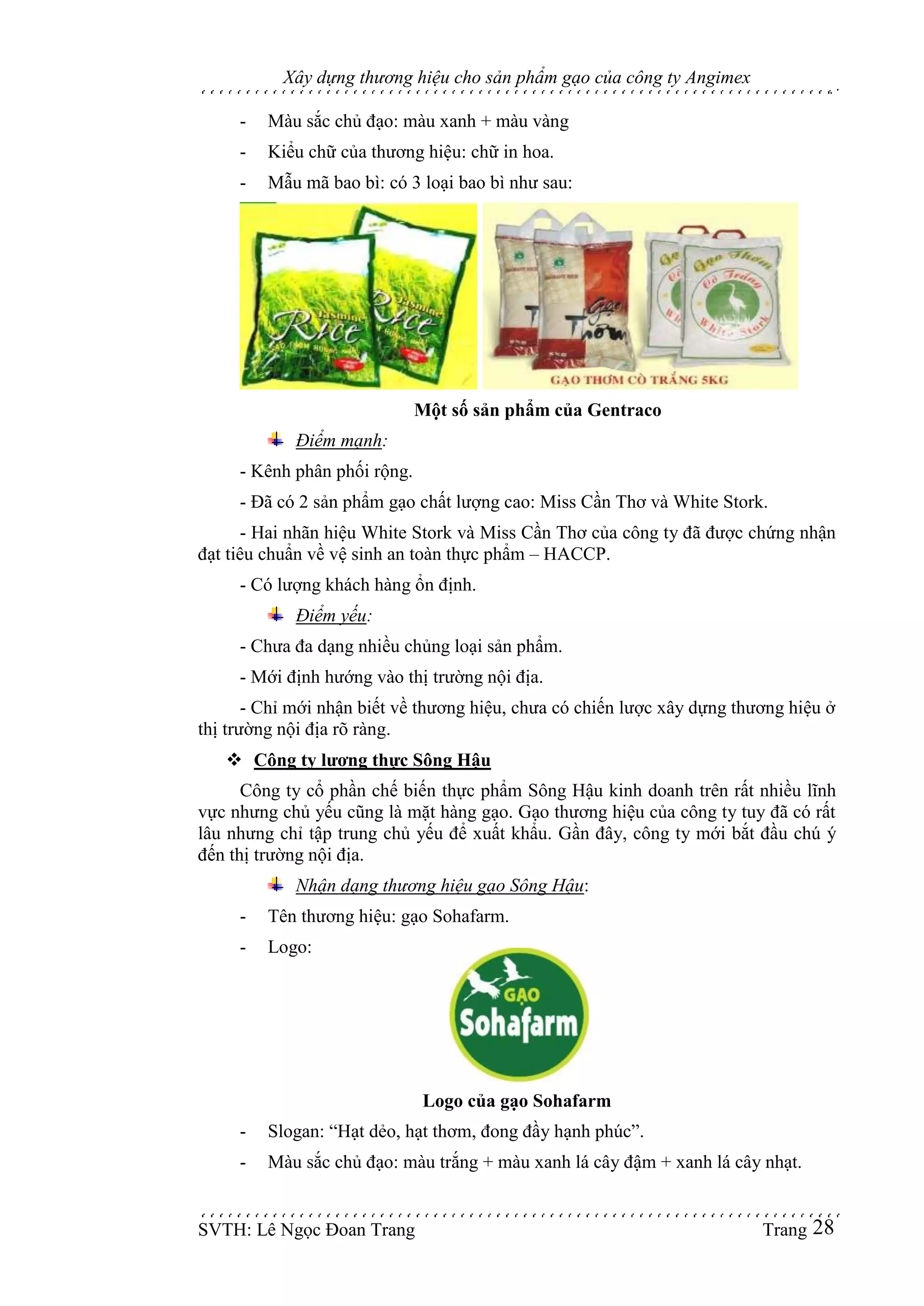 Xây dựng thương hiệu cho sản phẩm gạo của công ty Angimex | DOC