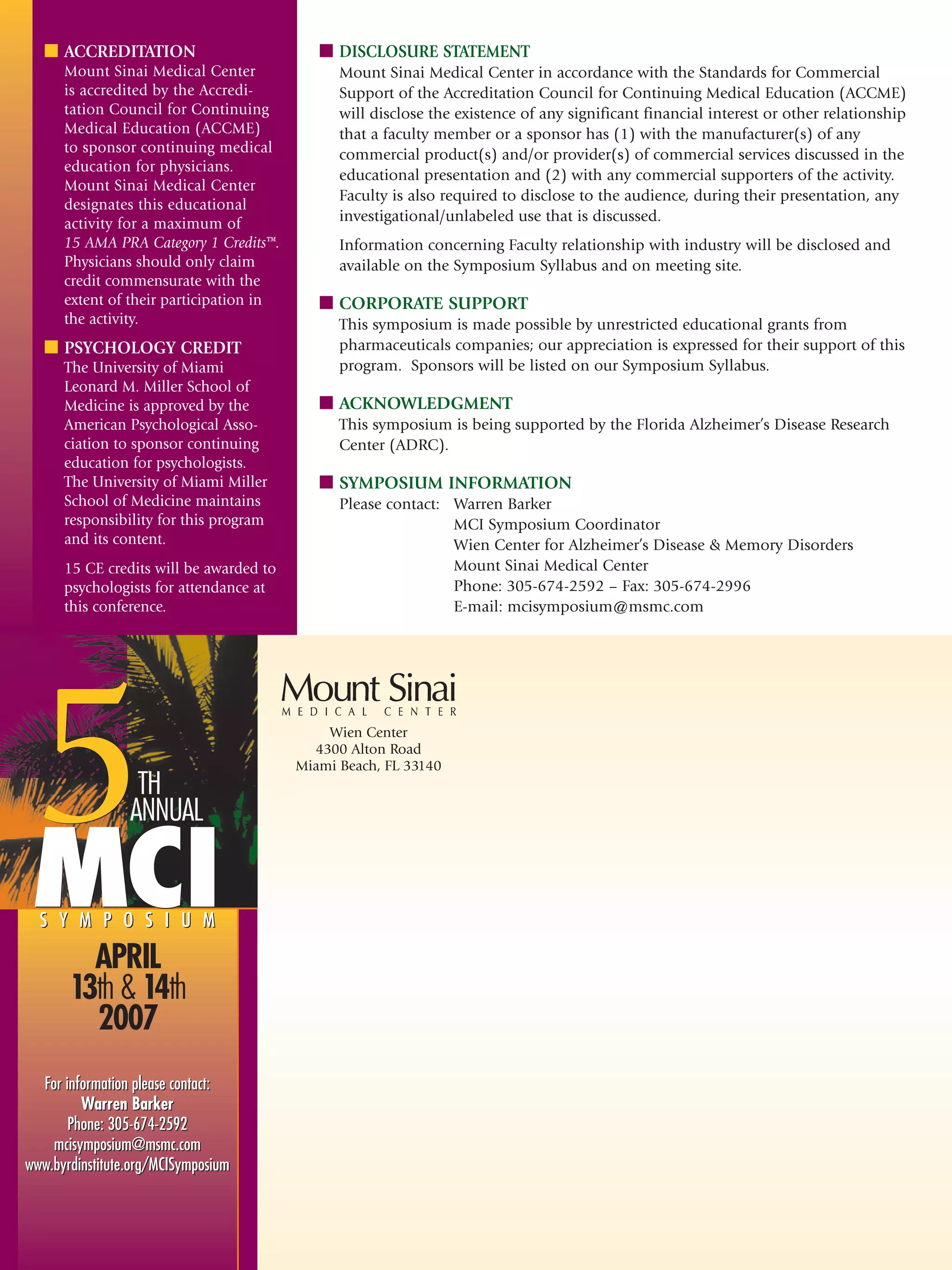 MCI brochure 2007 | PDF