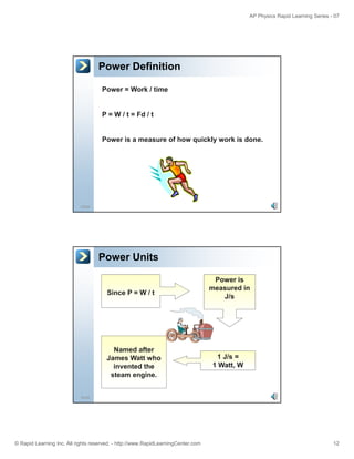 Work, Power & Energy | PDF