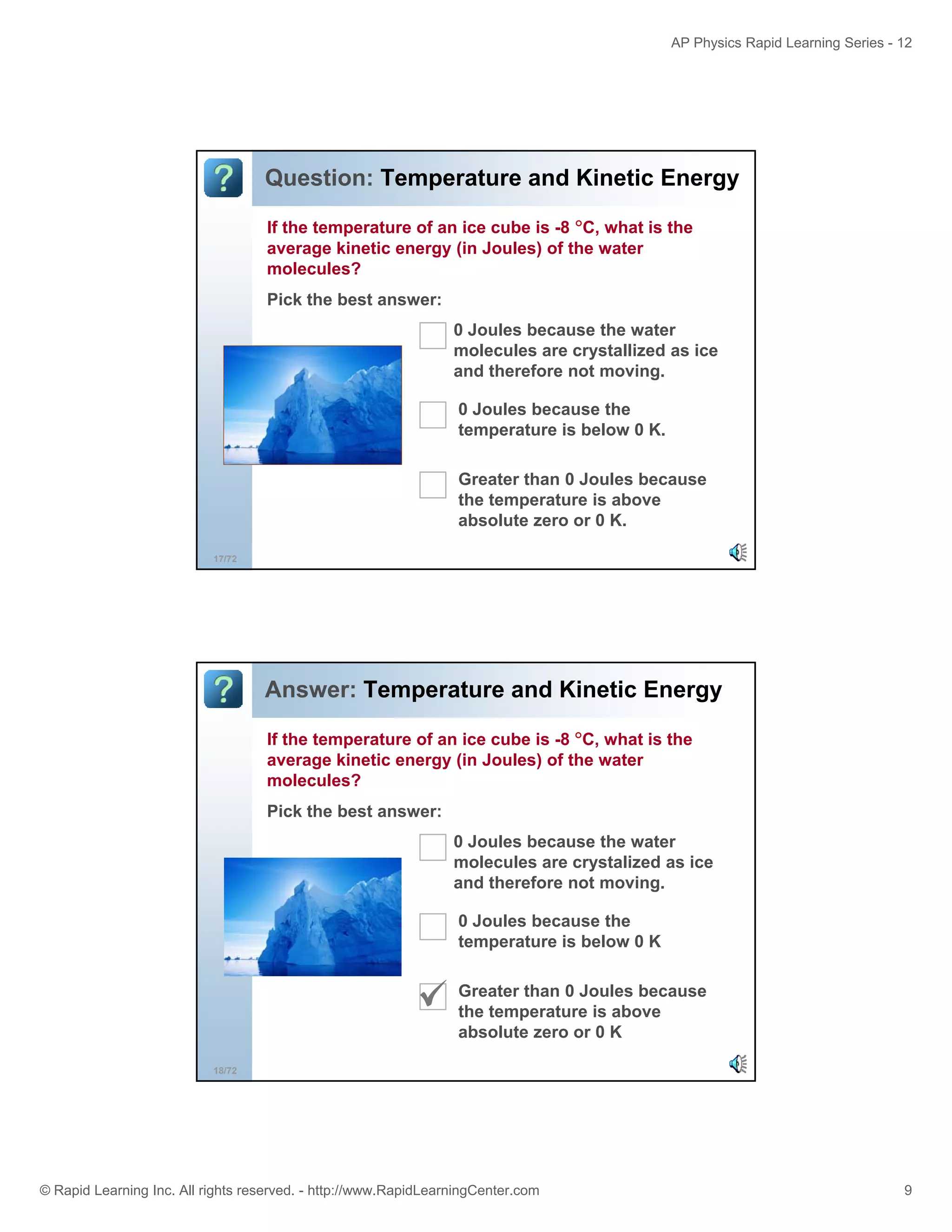 Temperature and Kinetic Theory of Gases slides | PDF