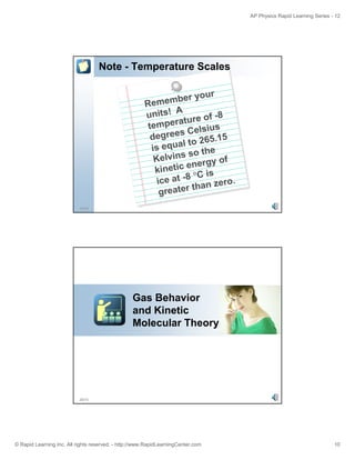Temperature and Kinetic Theory of Gases slides | PDF