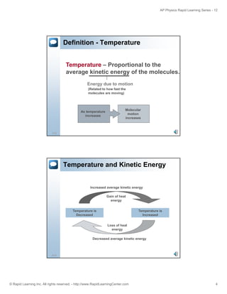 Temperature and Kinetic Theory of Gases slides | PDF