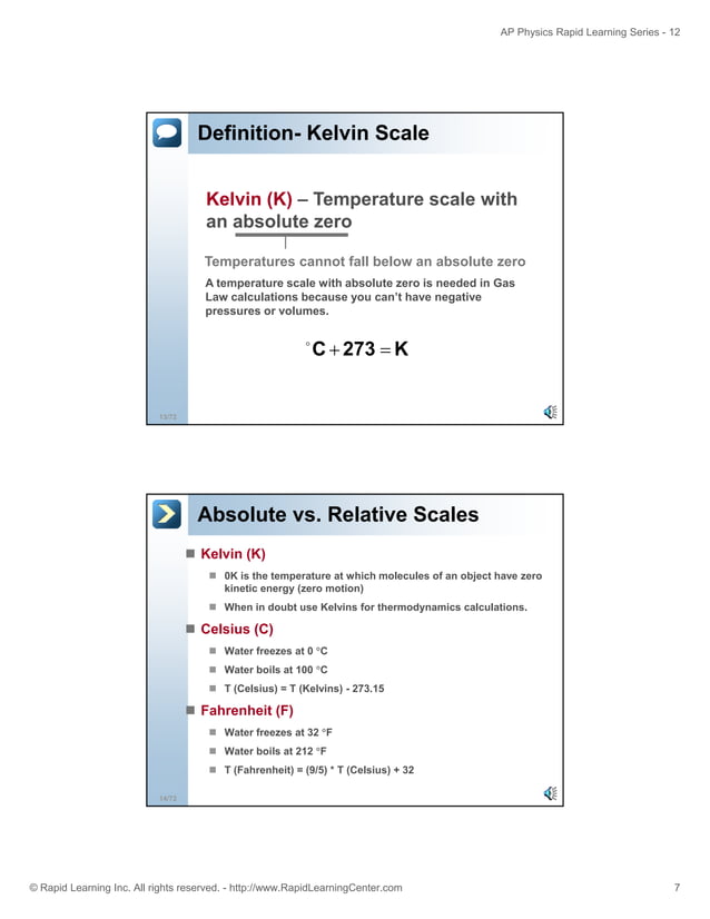 Temperature and Kinetic Theory of Gases slides | PDF | Chemistry | Science