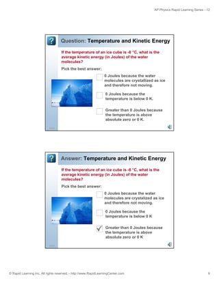 Temperature and Kinetic Theory of Gases slides | PDF