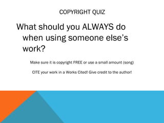 Copyright presentation for middle school | PPT