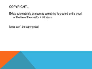 Copyright presentation for middle school | PPT