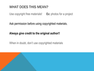 Copyright presentation for middle school | PPT