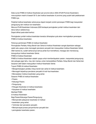Phbs di institusi | PDF