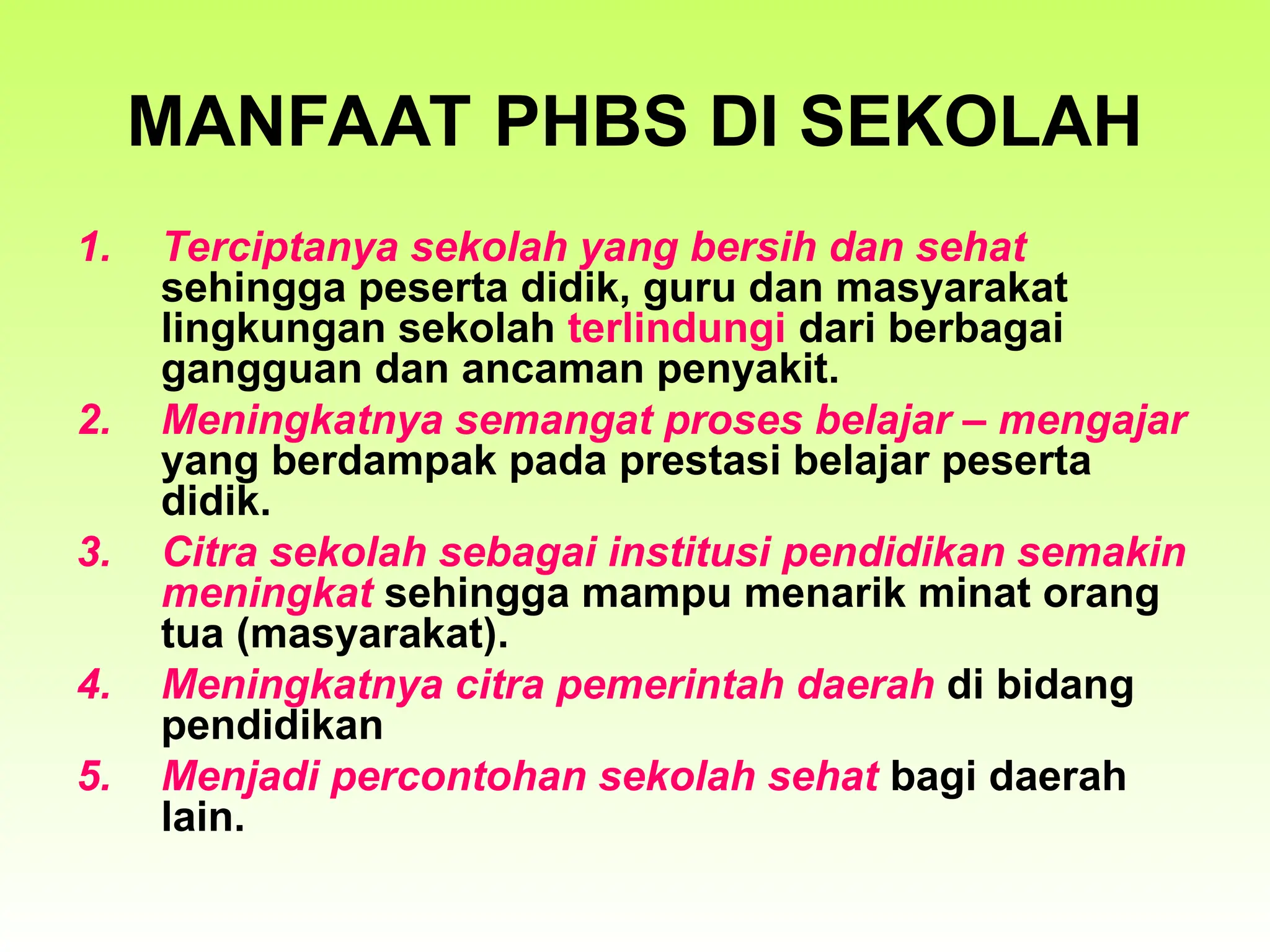 PHBS Sekolah sebagai implementasi program kesehatan | PPT