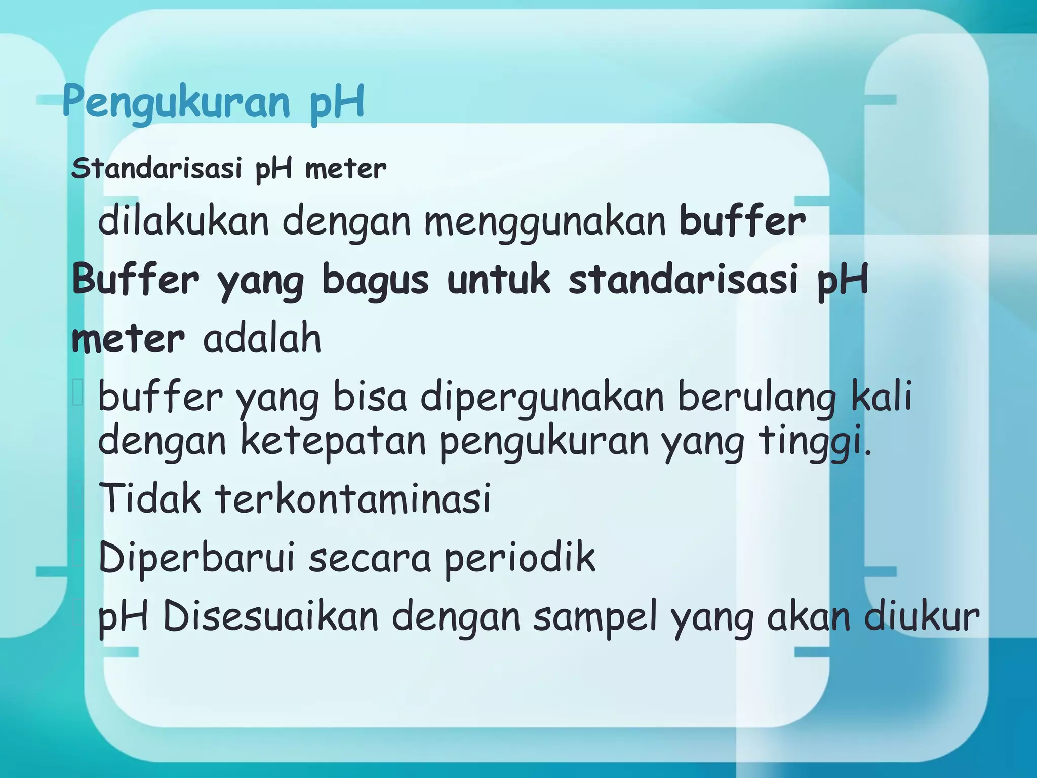 pH, Buffer dan Total Asam | PPT