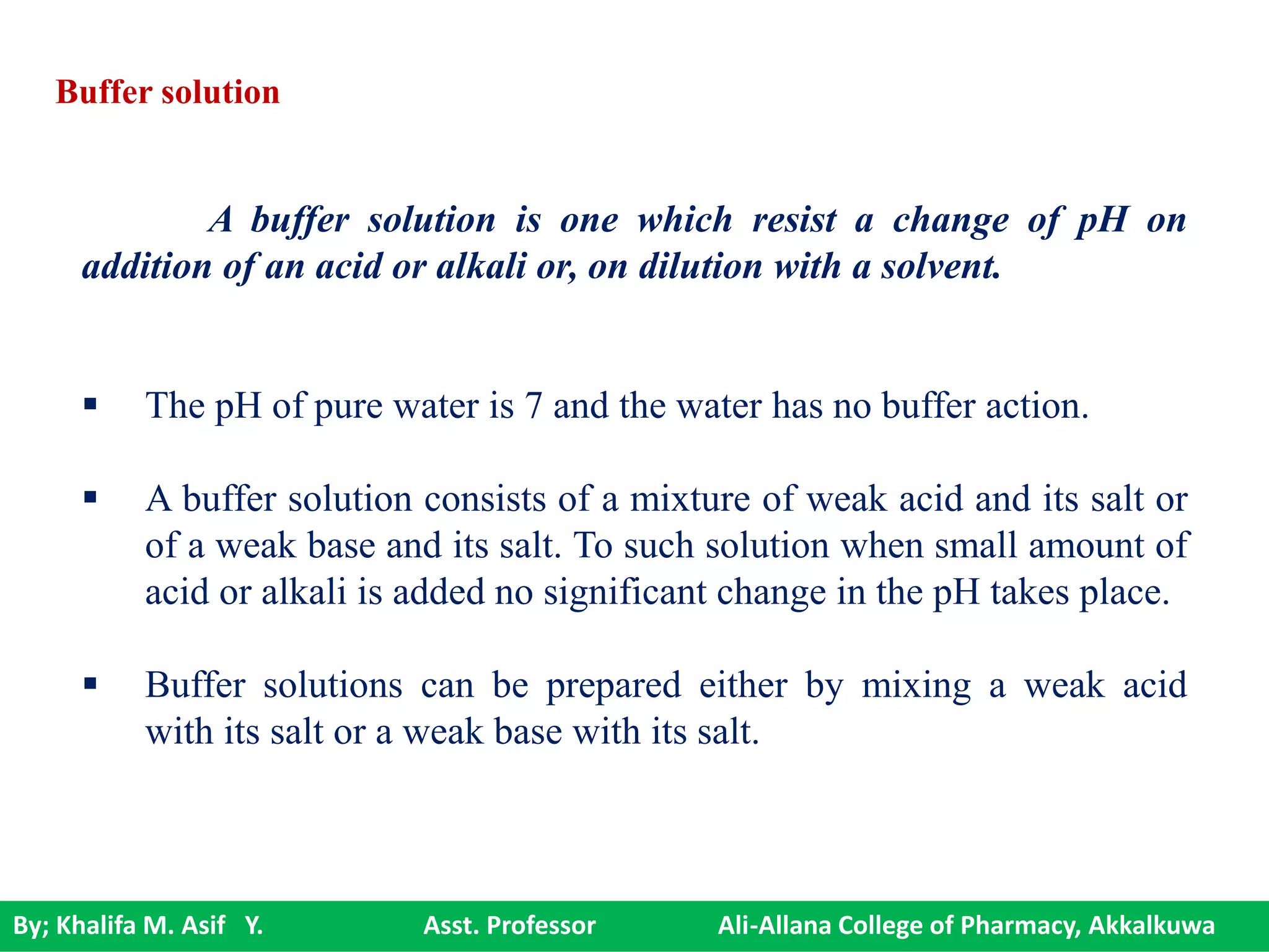 Ph, buffers & isotonic solution | PDF
