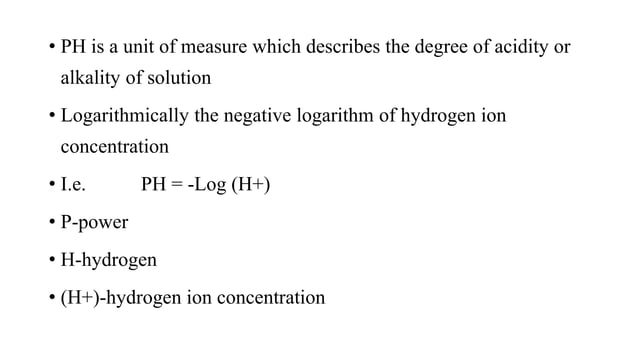 PH, BUFFERS, PH METER.pptx | Chemistry | Science