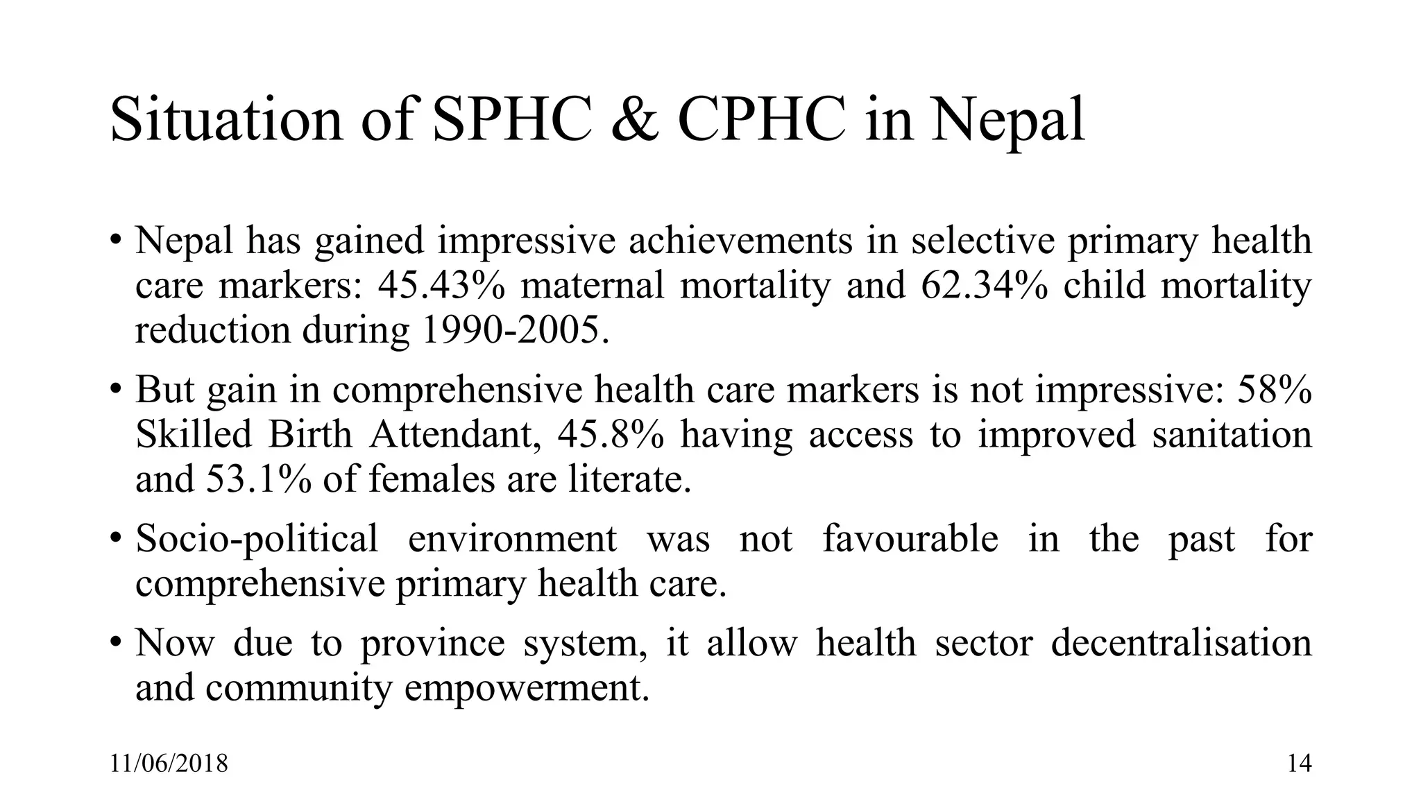 Selective Vs Comprehensive Primary Health Care in Nepal | PPTX