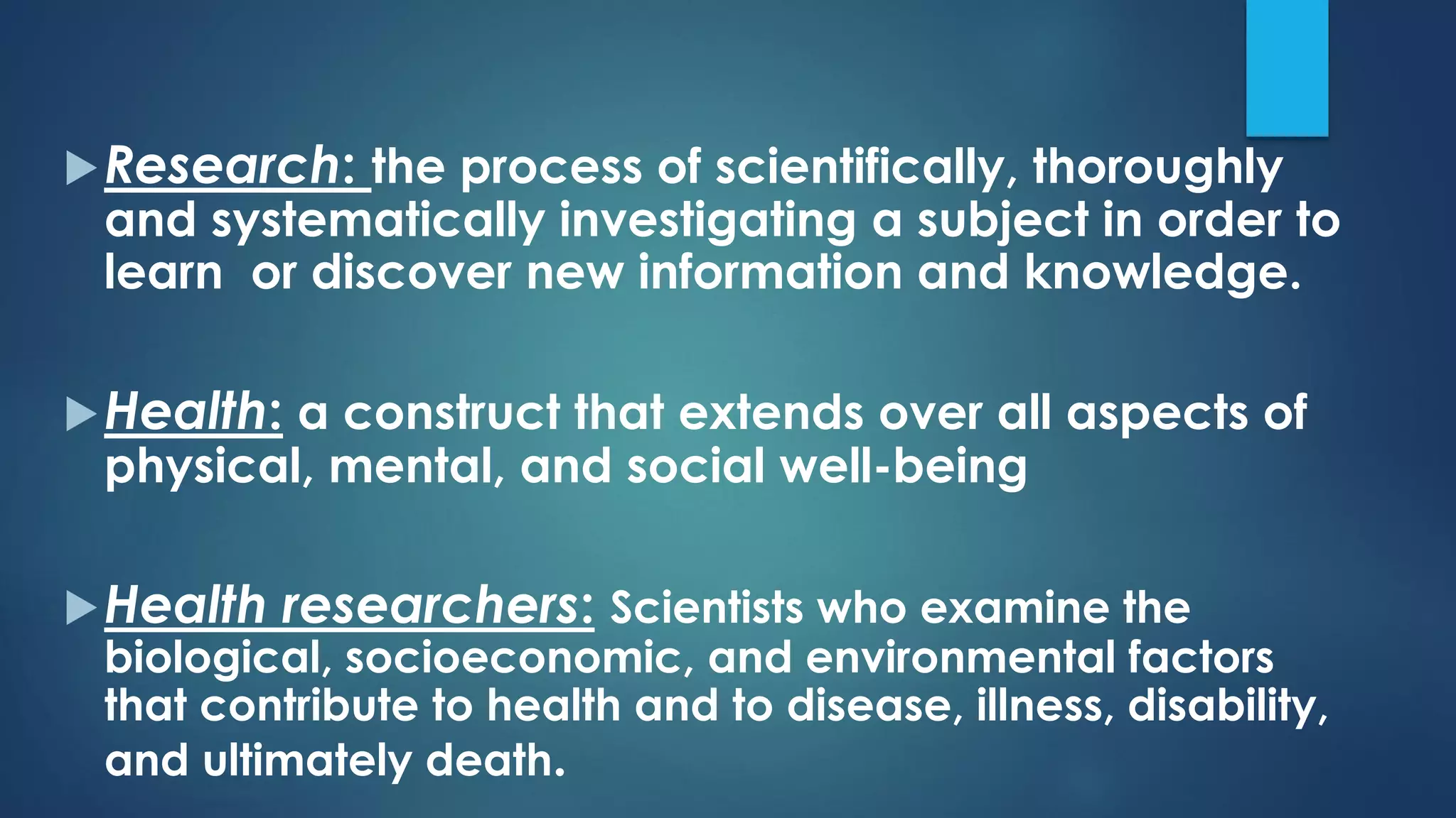 INTRODUCTION TO HEALTHCARE RESEARCH METHODS | PDF