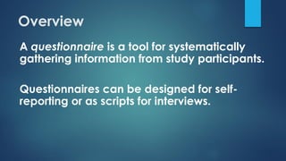 HEALTHCARE RESEARCH METHODS: Primary Studies: Developing a ...