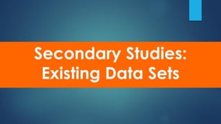 HEALTHCARE RESEARCH METHODS: Secondary and tertiary Studies | PDF
