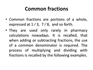 Pharmaceutical calculations 1 | PPTX