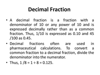 Pharmaceutical calculations 1 | PPTX