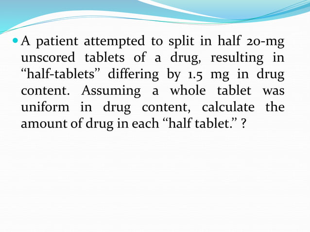 pharmaceutical calculations 5 | PPTX | Chemistry | Science