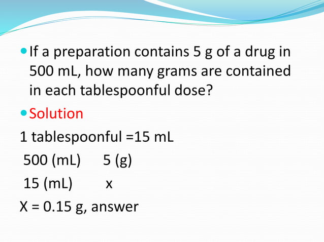 pharmaceutical calculations 5 | PPTX | Chemistry | Science