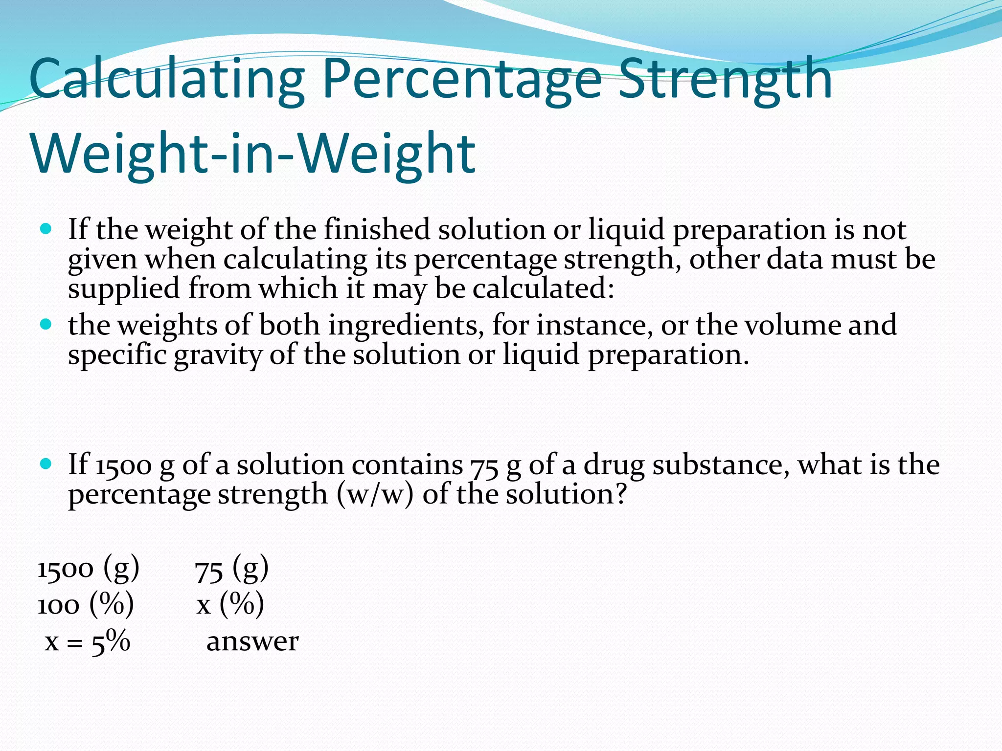 pharmaceutical calculations 8 | PPTX