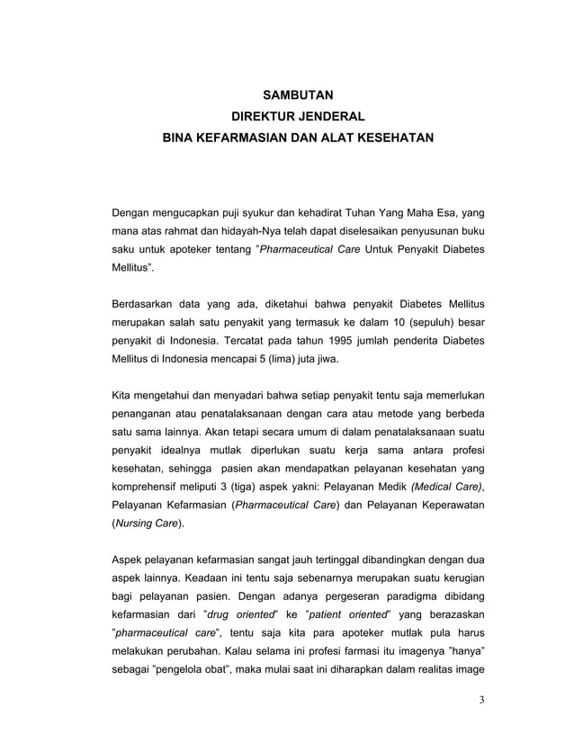 Pharmaceutical Care untuk Penyakit DM | PDF