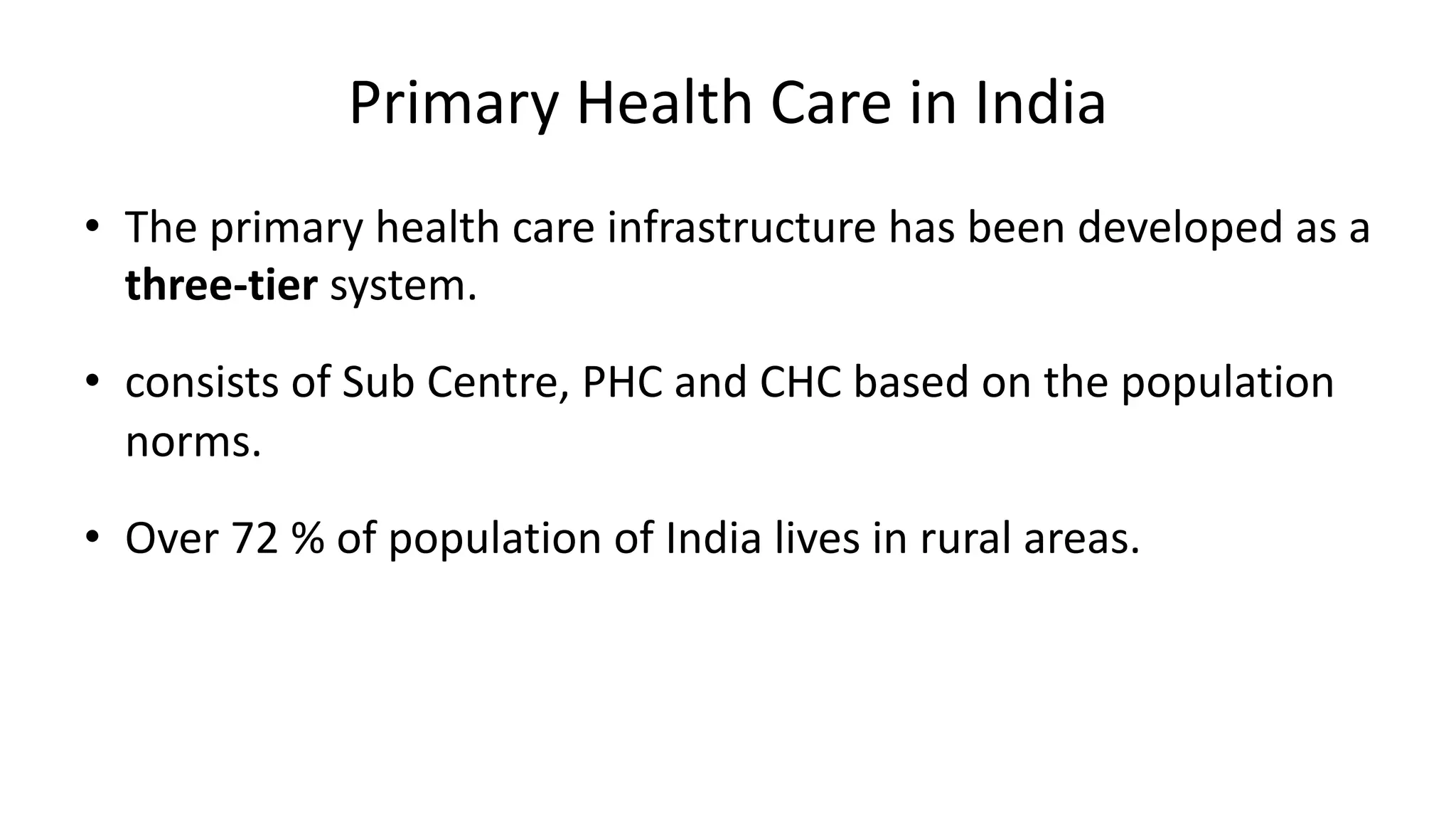 Primary Health Care in India | PDF