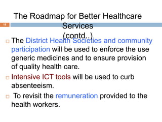 Roadmap for making the PHC in your district function efficiently as ...