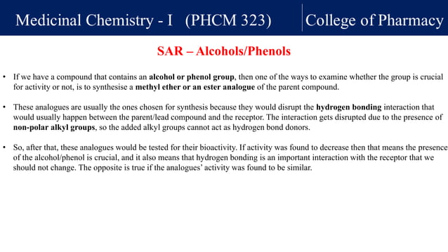 Structure activity relationship chemistry | PPTX | Chemistry | Science