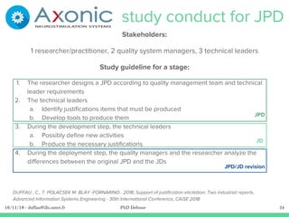 Justification Factory : From justification requirements elicitation to ...