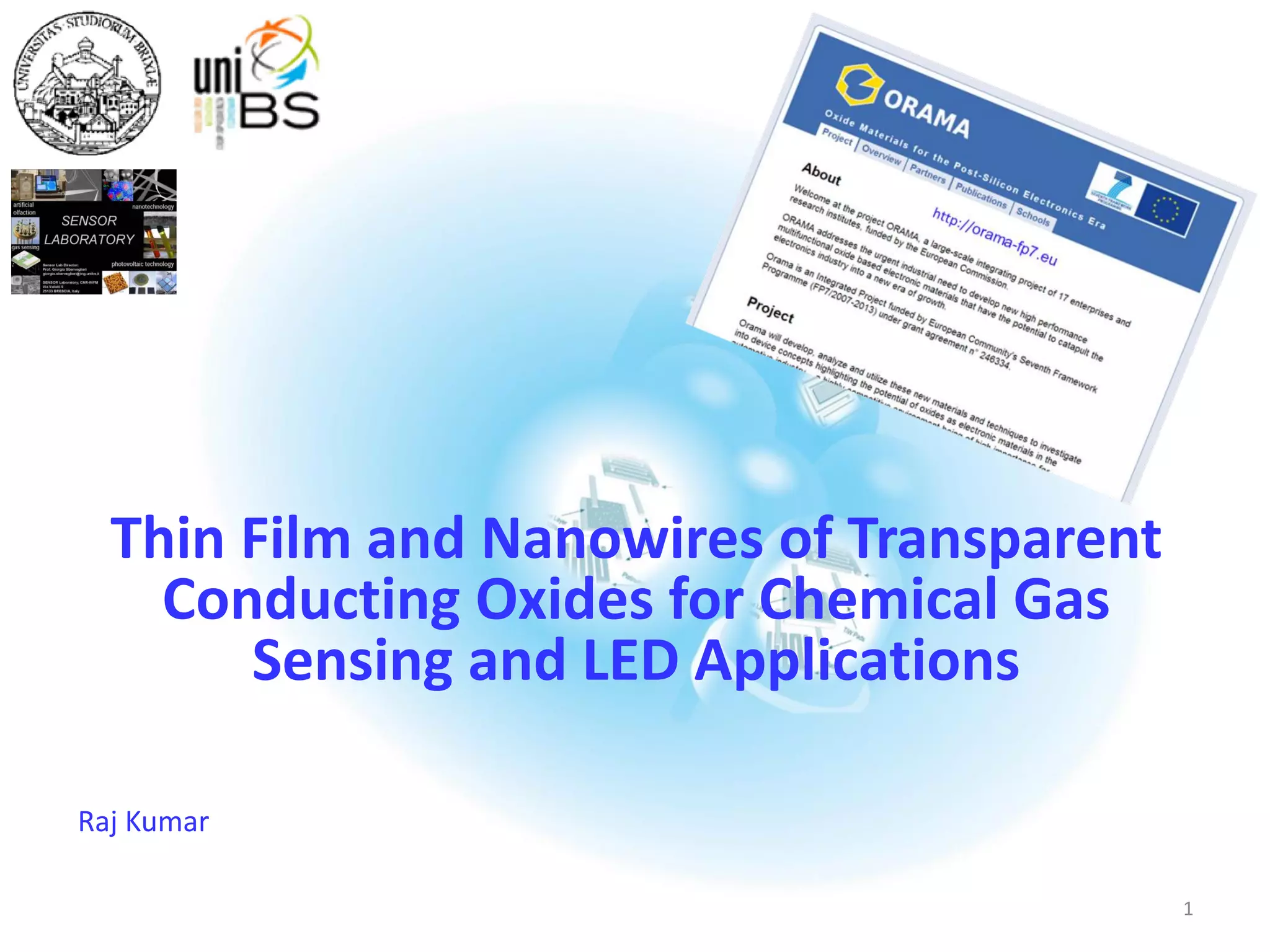 Thin Film and Nanowires of Transparent Conducting Oxides for Chemical ...