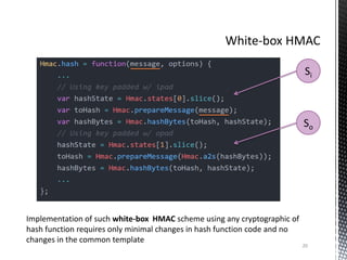 White-Box HMAC. Make your cipher secure to white-box attacks. | PPT
