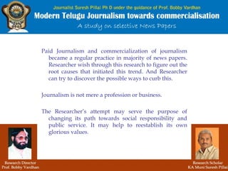 Suresh Pillai PdD on Journalism | PPT