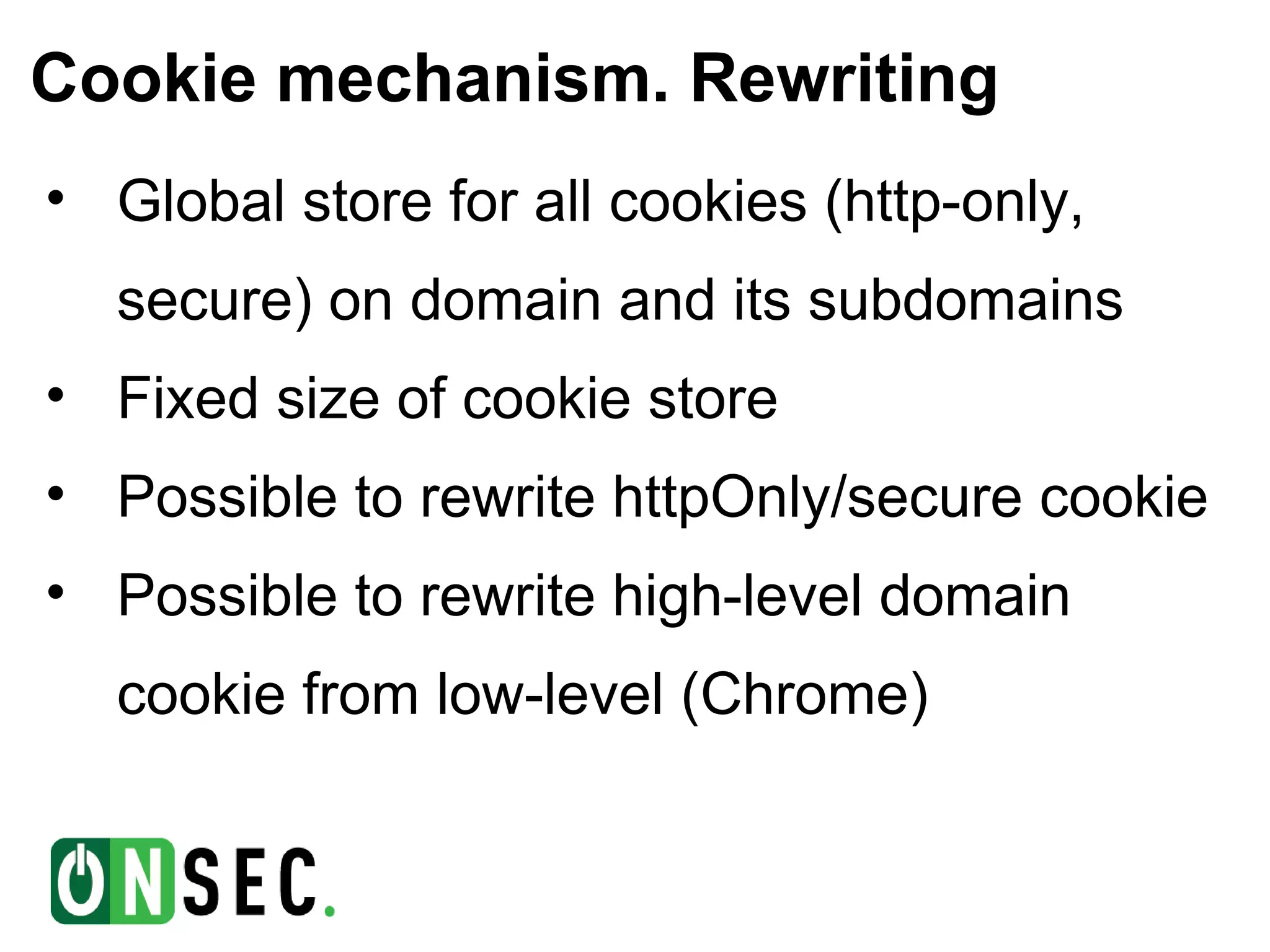 Cookie mechanism and attacks on web-client | PPT
