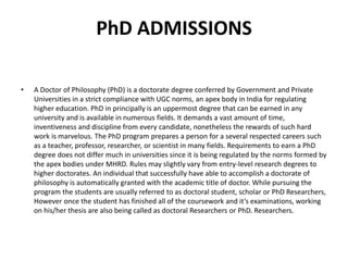 PhD Admission [www.writekraft.com] | PPT