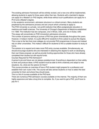 PhD Admission | PDF