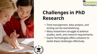 PhD Assistance in Nagercoil Saaira Technologies | PPTX | Education