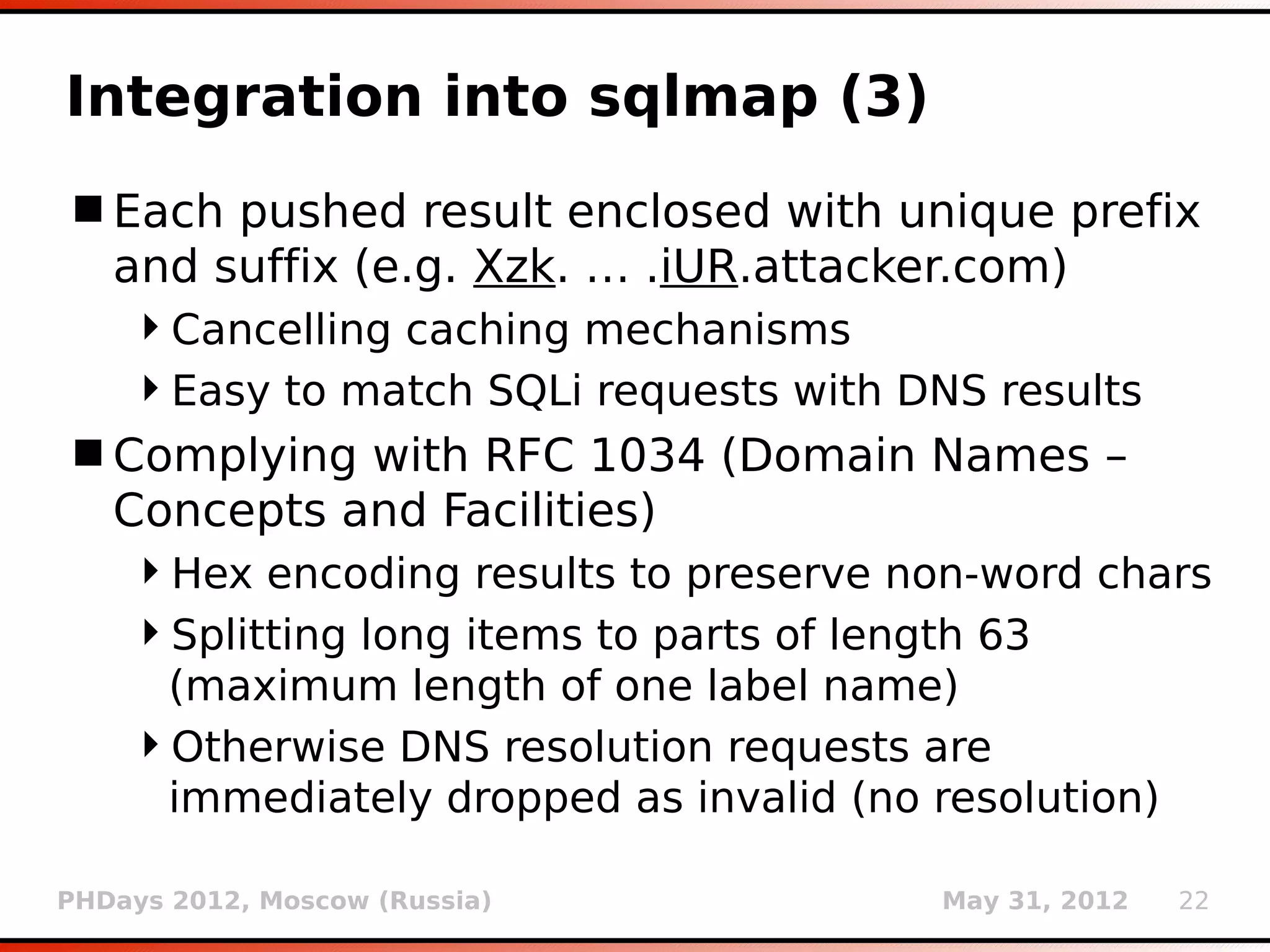 DNS exfiltration using sqlmap | PDF
